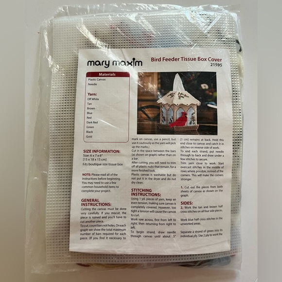 Mary Maxim | Other | Mary Maxim Bird Feeder Tissue Box Cover Kit 2595 ...